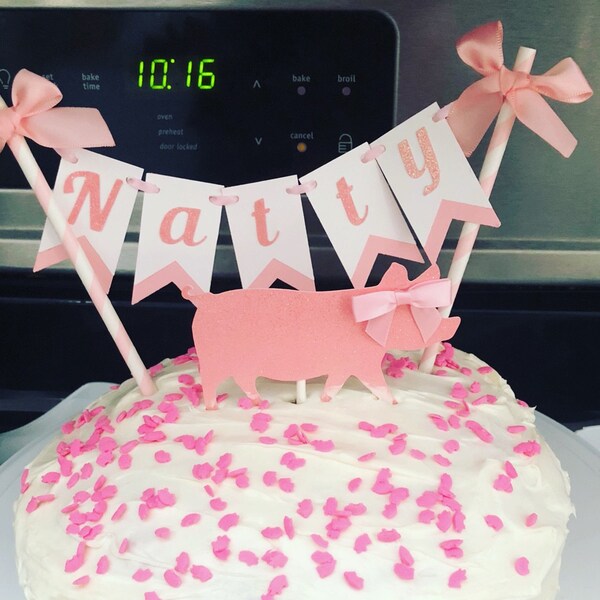 Piggy Cake Topper, Pig Cake Topper, Piggy Baby Shower, Piggy Birthday ...