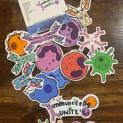 Cute Antibodies and Immune Cells Sticker Set - Etsy
