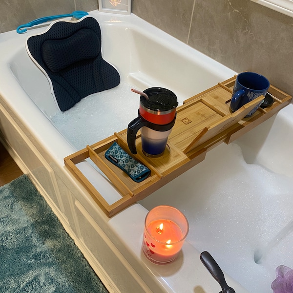 2-in-1 Laptop Desk & Bathtub Tray With Free Soap Holder in a Gift Box ...
