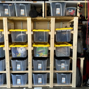 Tote Storage Rack Plans: 27 Gallon and 55 Gallon HDX Tote Plans) - Etsy