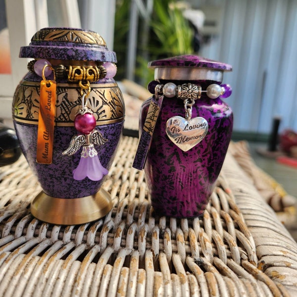 Violet Angel Mini Keepsake Urn - Love Charms® Option - Etsy