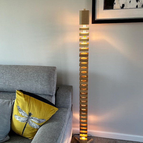 Exotic Resin Floor Lamp Unique Wood & Resin Standing Ambiance Lamp ...