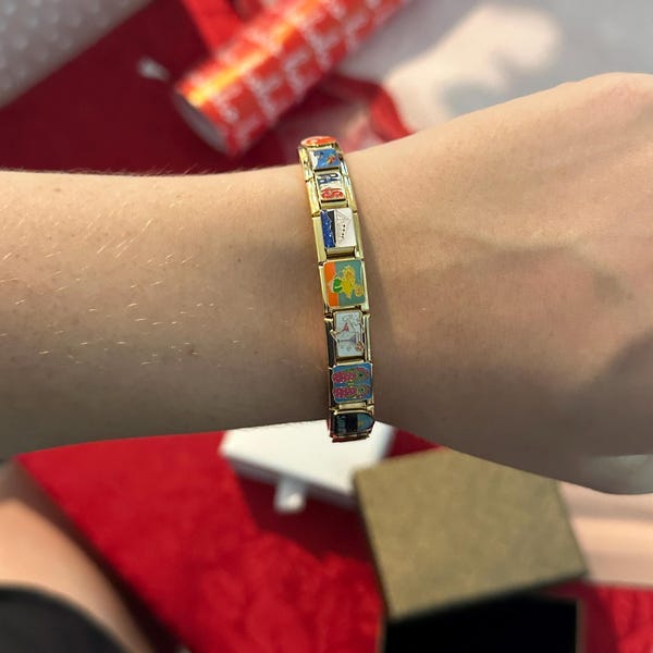 Gold Italian Bracelet, Custom Gold Italy Charms, Personalized Italian ...