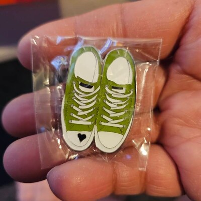Proceeds Donated to END GUN VIOLENCE, Green Converse Enamel Pin, 1.5 ...
