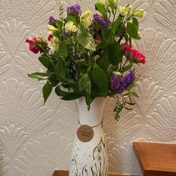Light up Robin Vase, With Charm Decouoage, Vase, Gifts, Xmas Gifts ...
