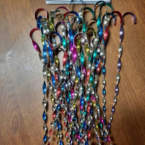 Tin Icicles Christmas Ornaments- in Traditional Silver-7 1/2 Inch Long ...