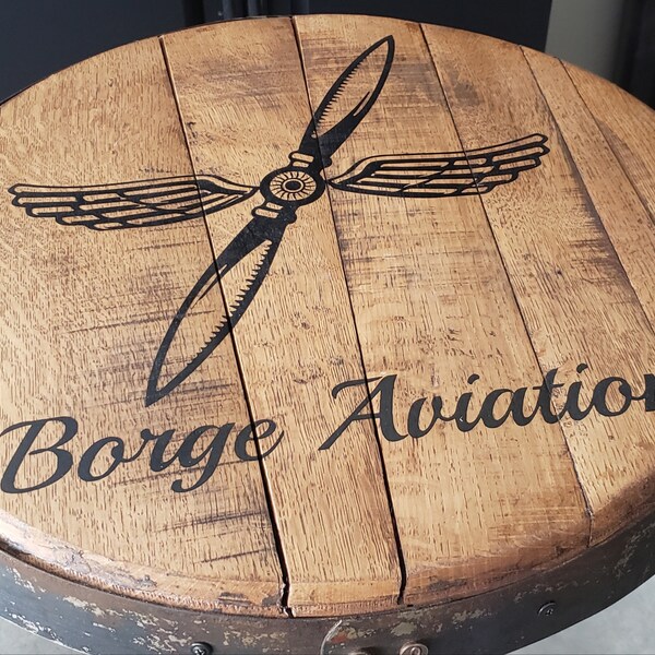 Pub Table 42" Tall With Footrest - Laser Engraved - Etsy