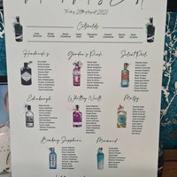 GIN Table Plan Seating Chart Wedding Bottle - Etsy UK