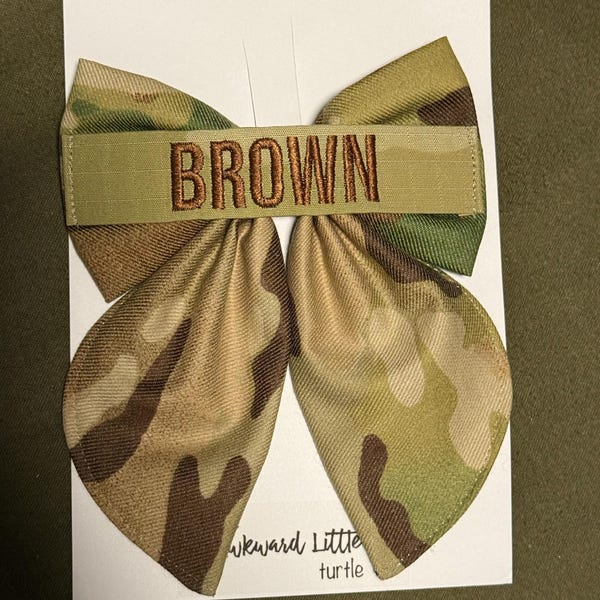 Patriotic RWB Name Tape Bow, Military Bow, Personalized, Air Force Bow ...