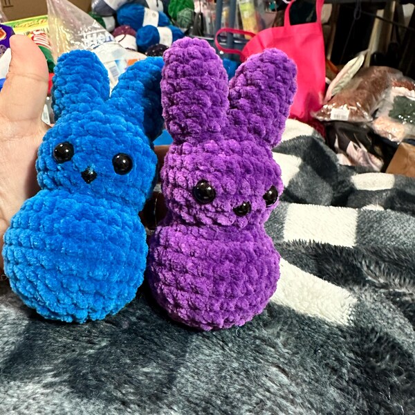 No Sew Easter Peep Bunny Crochet Pattern - Free Keychain Peep Pattern ...