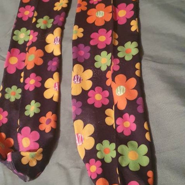 Sixties Flower Power Daisy Printed Tights Funky Trippy 60's 70's Hippie ...
