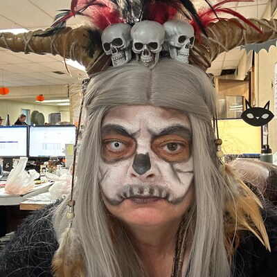 Voodoo Skull Ram Horns Tribal Headpiece Headband Cosplay Costume ...