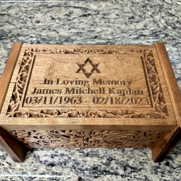 Jewish Star of David Cremation Urn - Adult Cremation Ashes Keepsake Urn ...