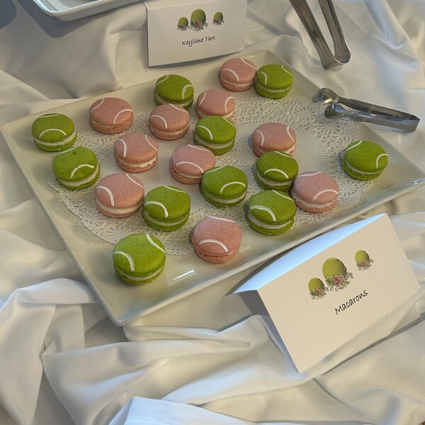 12 Tennis Ball French Macarons,sport Cookies,baby Shower Macaroons ...