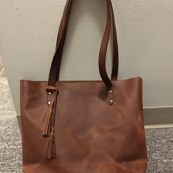 Copper LEATHER Tote Bag Crossbody Leather Bag Leather Shoulder Tote Bag ...