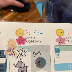 Happy Day off Reminder Tracker Cute Kawaii Planner Stickers - Etsy