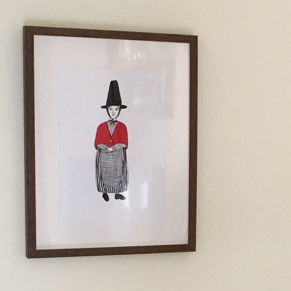 Welsh Lady Print, Welsh Gift, Traditional Welsh Costume, Wales Wall Art ...