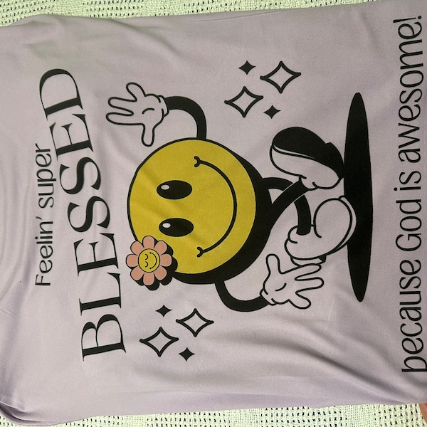 Front and Back Retro Christian PNG Sublimation Designs Feeling Blessed ...