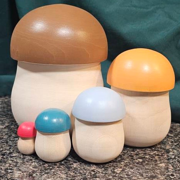 Wooden Balance Color Sorting Toy Mushrooms on Fishing Rod Montessori ...