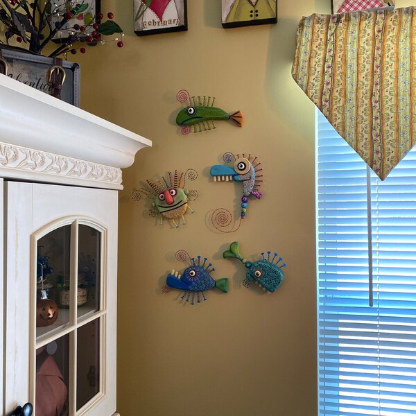 Fred Flounder, Fish Wall Art, Found Object Fish Sculpture, Fish Carving ...