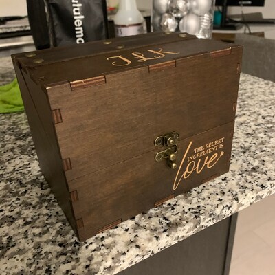 Custom Recipe Box With Cards the Secret Ingredient is Love Wedding Gift ...