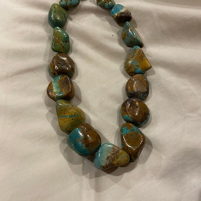 Genuine Chunky Turquoise Necklace - Etsy