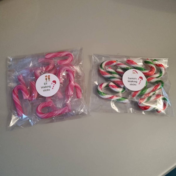 Santas Walking Sticks, Elf Walking Sticks, Candy Cane Stocking Fillers ...