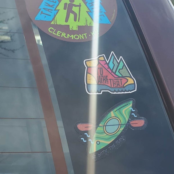 Go With the Flow / Kayak Adventure Vinyl Decal Bumper Sticker / Van ...
