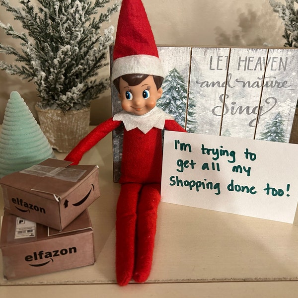 Christmas Elf Sized Elfazon Boxes amazon Elf Prop Idea Digital Download ...