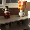 Retro Lampshade Yellow, Black and White Flowers Fabric Drum Lampshade ...