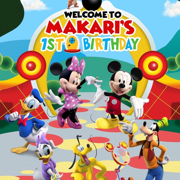 Mouse Clubhouse Welcome Banner, Mouse Clubhouse Welcome Board, Mouse ...