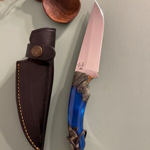 Custom EDC Knife With Scout Carry Leather Sheath Stainless - Etsy