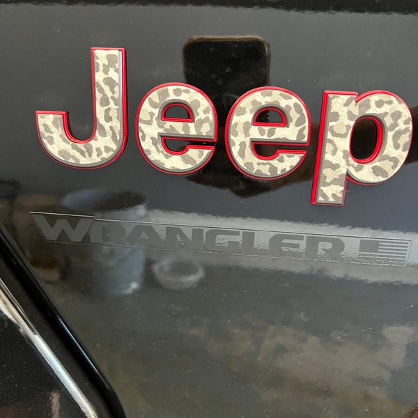 Animal Print Jeep Emblem Sticker Decal, Wrangler JK, TJ, JL, Gladiator ...