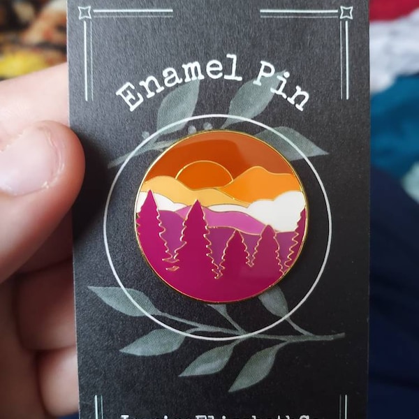 Subtle Lesbian Flag Enamel Pin Mountain Pin Enamel Cute Pin Set Pins Laple Pin Hard Enamel Pin ...