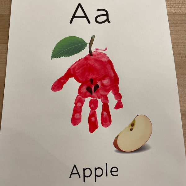 A-Z ABC Alphabet Handprint Craft Art Phonic Book / Baby Toddler Child ...