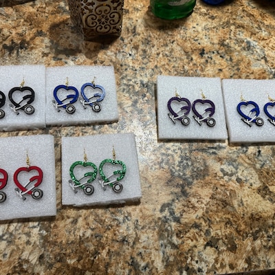 Nurse Earrings SVG Nursing SVG Laser File Stethoscope Heart SVG Nurse ...