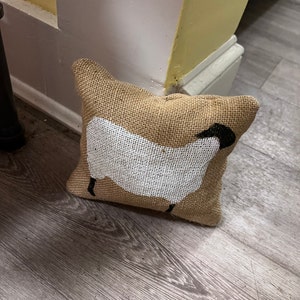 Suffolk Sheep Burlap Feed Sack Doorstop Sheep Door Stop Sheep Decor ...
