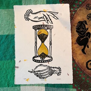 Folk Art Skeleton Coffin Relief Print Halloween Decor - Etsy