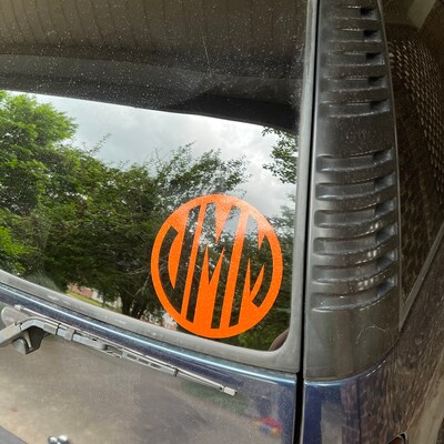 Monogram Car Decal / Car Decal / Script Monogram / Vinyl Monogram ...