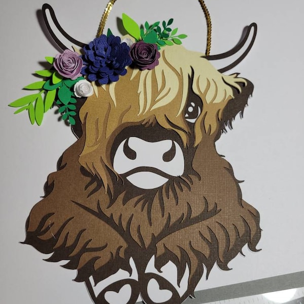 3D Layered Highland Cow SVG PDF EPS, Layered Cow Svg, Layered Papercut ...