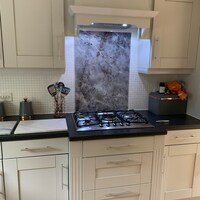 Kitchen Splashback Natural Marble Granite Stone Texture Rock Tempered ...