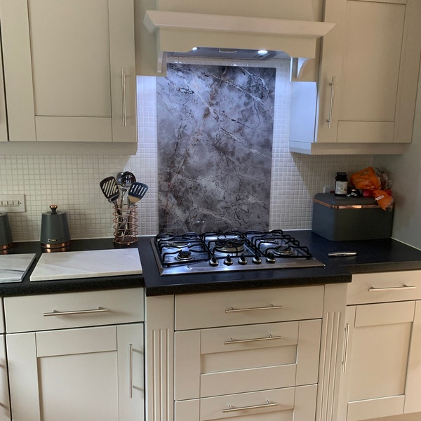 Kitchen Splashback Dak Stone Texture Granite Marble Tempered Glass ...