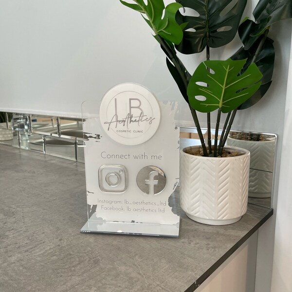 Multi Logo Business Social Media Sign With Your Business Logo Salon ...