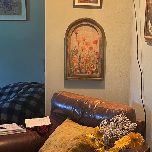 Flower Art in Arched Wood Frame | Farmhouse Botanical Wall Decor ...