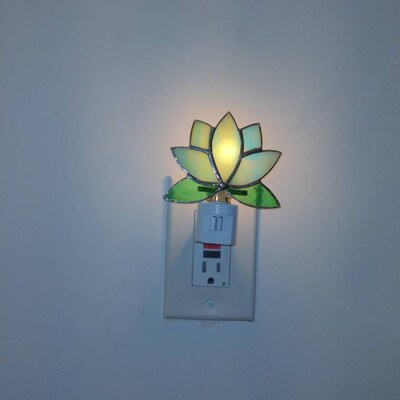 Red Heart Night Light, Stained Glass, Wall Plug In, Valentines Day Gift ...