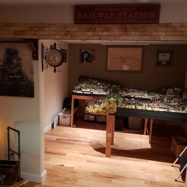 Custom Railway Station Wood Sign - Hand Made Wooden Antique Train Decor ...