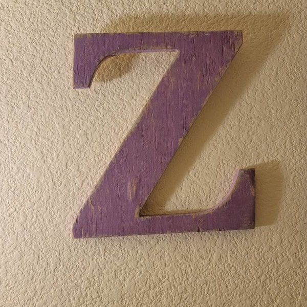 Rustic Letter Wooden Wall Sign Distressed Cottage Chic 10" High Size ...