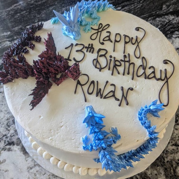 3D Printed Phoenix Fire Pyro Dragon, Articulated Dragon Figurine ...