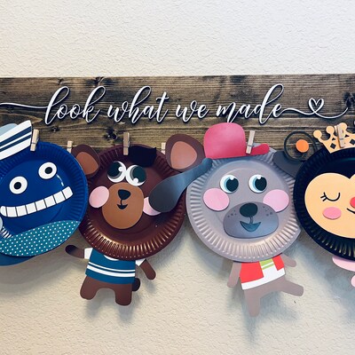 Look What I Made Artwork Display Board Personalized Clips - Etsy