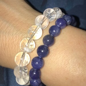 Natural Iolite Beaded Bracelet in 6 to 9MM Custom Length Handmade ...